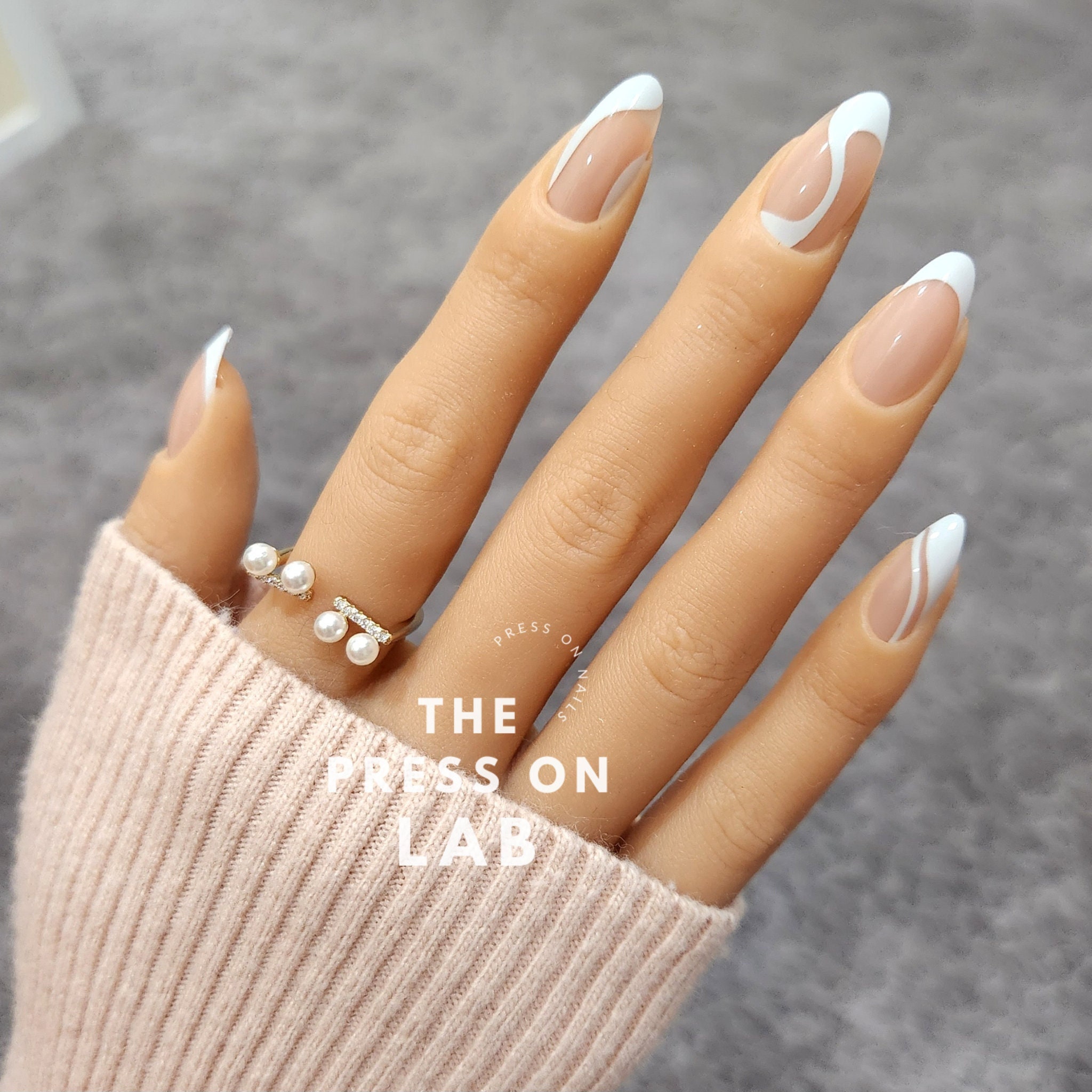 Short White Nails Etsy