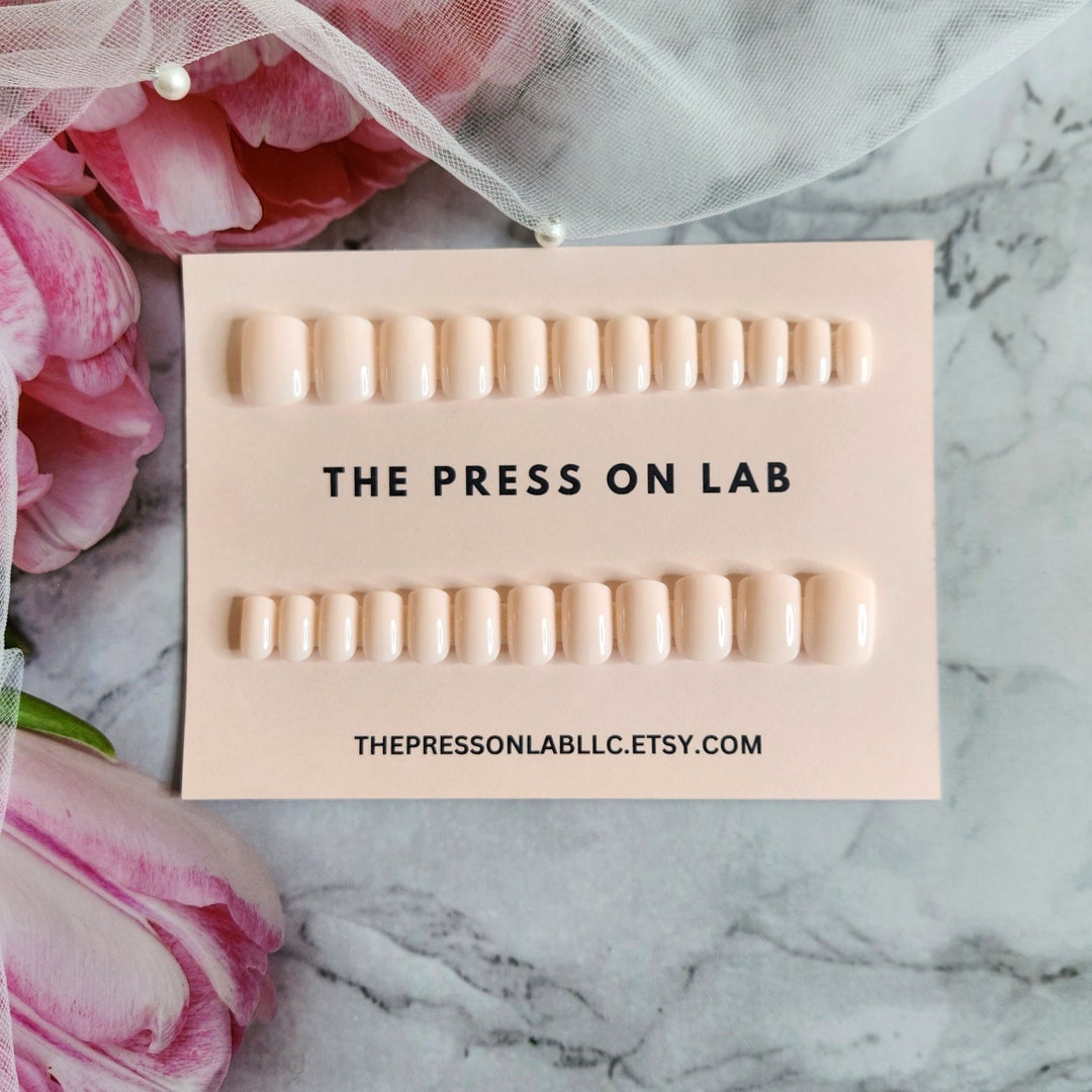 24 Pcs Square Baby Pink Press on Nails, Light Pink Square Press on ...