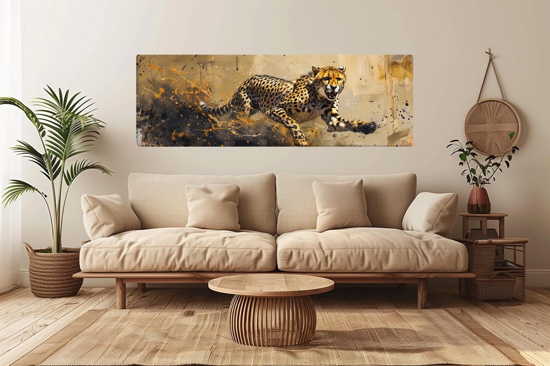 Cheetah Speed and Elegance Canvas - Ready to Hang - Etsy