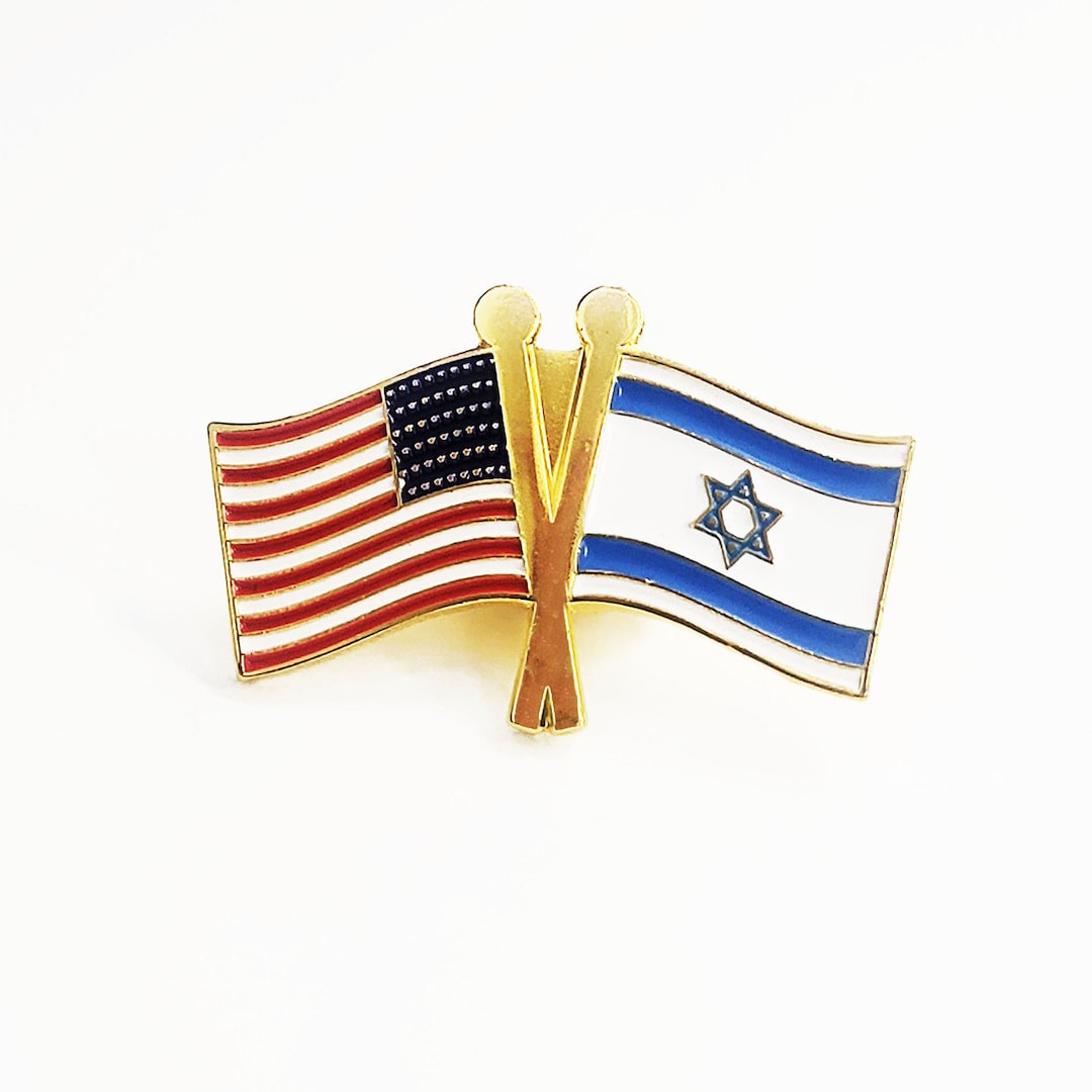 Crossed USA & Israel Flag Pin: Hard Enamel Lapel Pin - Etsy