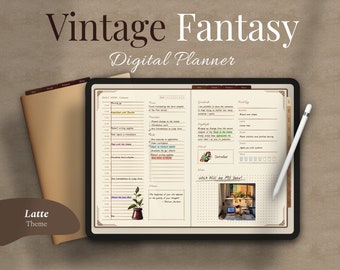 2024 2023 Vintage Digital Planner Undated Planner Journal Tracker ...