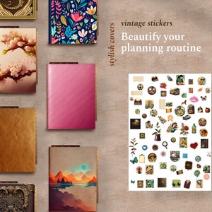 2024 2023 Vintage Digital Planner - Undated Planner Journal - Tracker ...