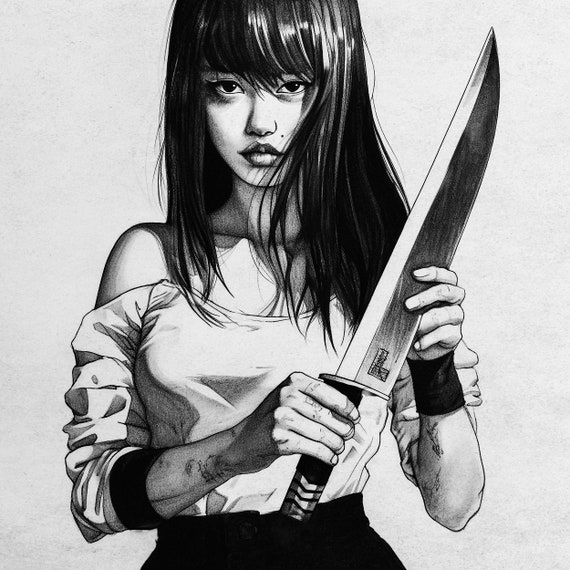 Anime Girl With A Knife