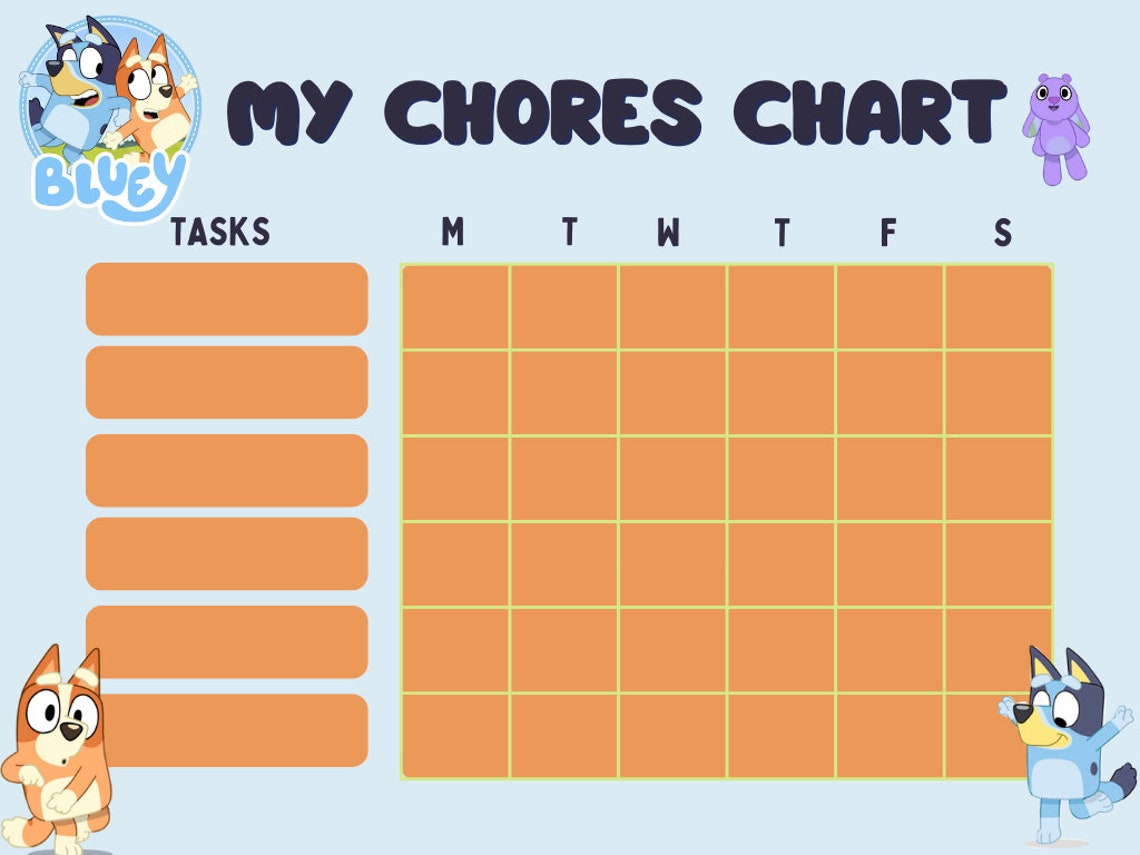 Bluey Chore Chart - Etsy UK
