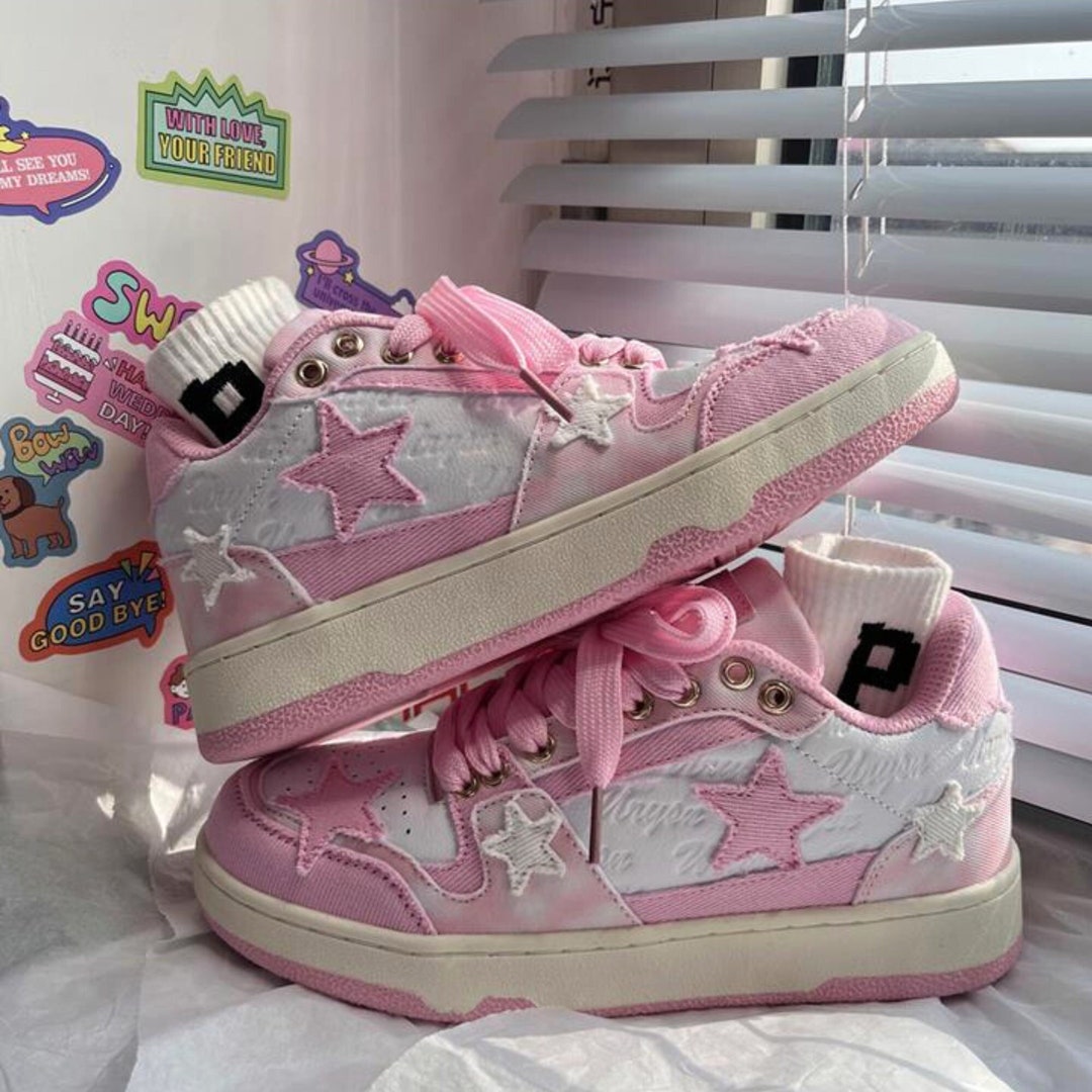 Pink Star Y2K Sneakers Platform Shoes Harajuku Women Shoe - Etsy