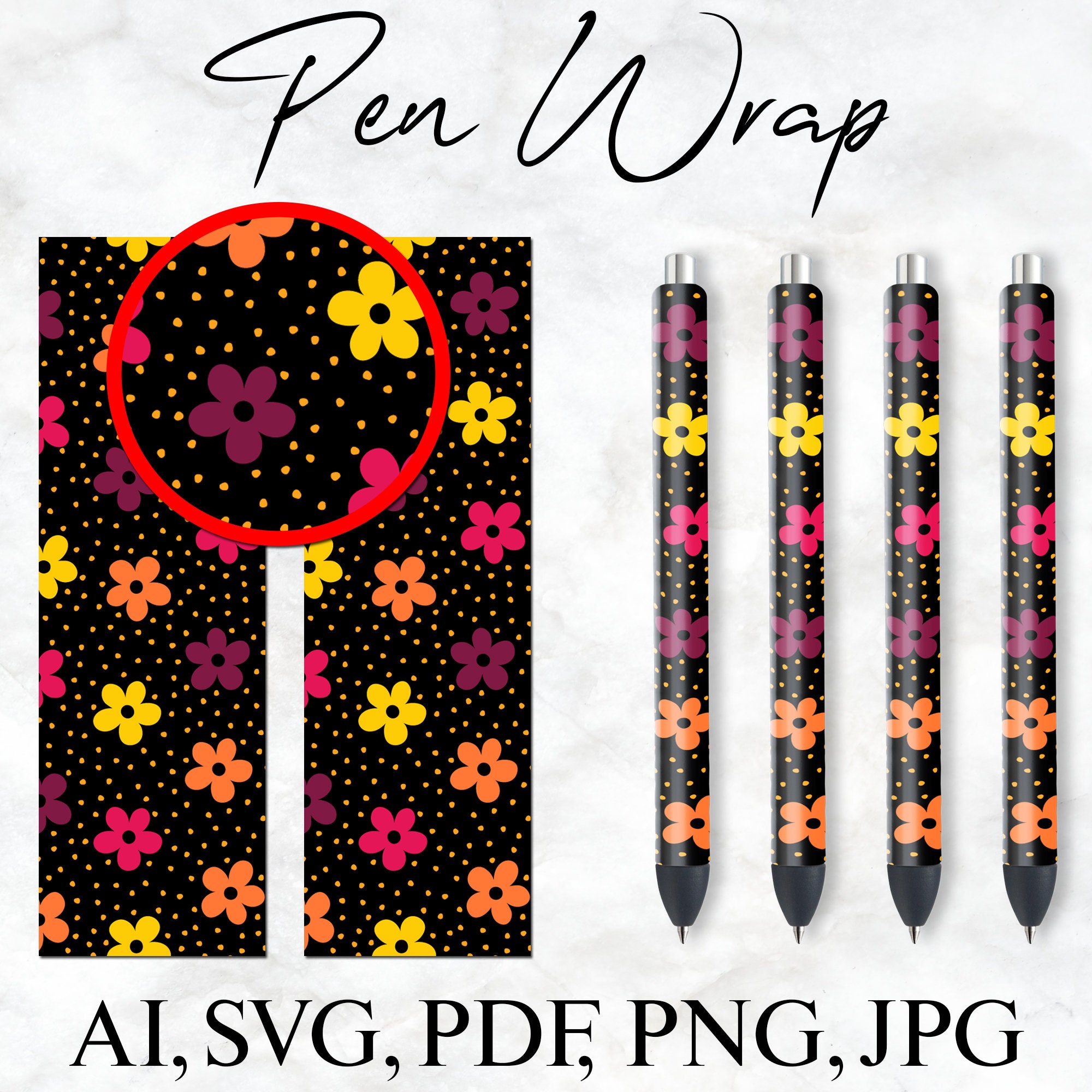 Pen Wraps Svg, Tearch Pen Wrap Svg, Pen Wrap Template, Pen Sublimation ...