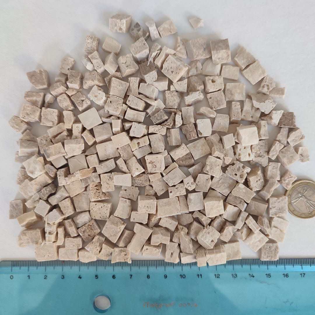 Beige Marble Tiny Mosaic Tiles: 200g (7 Ounces) of Handcut Tiny Marble ...