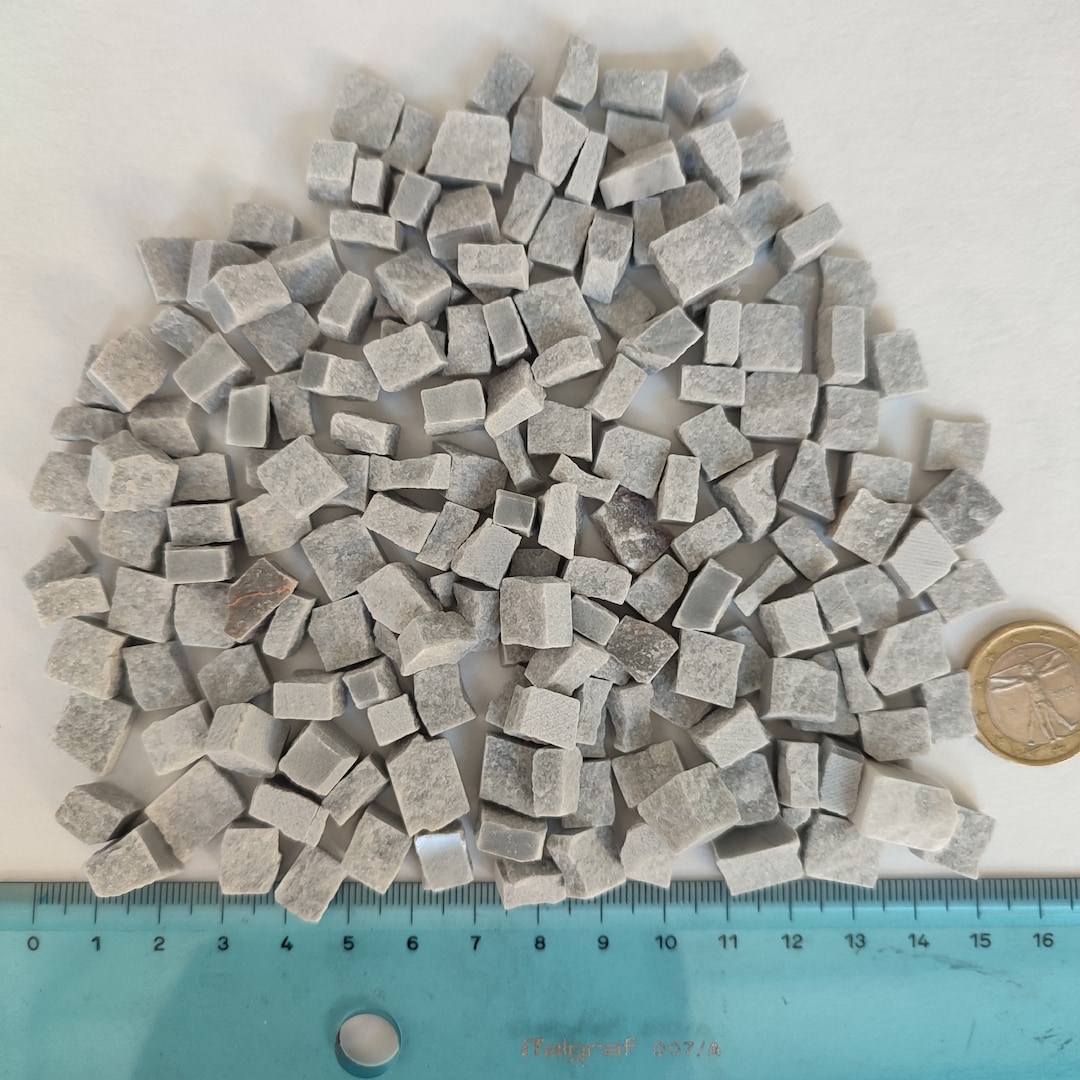 Grey Marble Tiny Mosaic Tiles: 200g (7 Ounces) of Handcut Tiny Marble ...