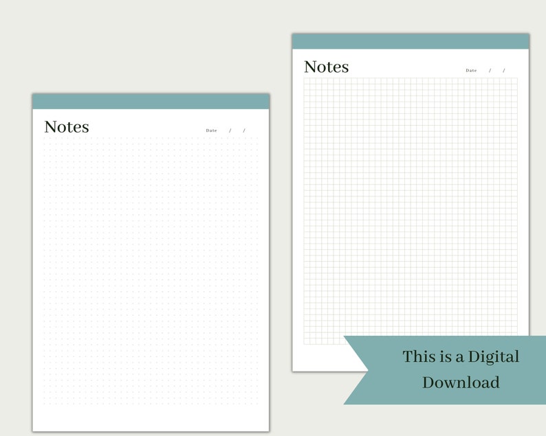 Basic Notes Paper Set Note Sheets Printable Planner - Etsy