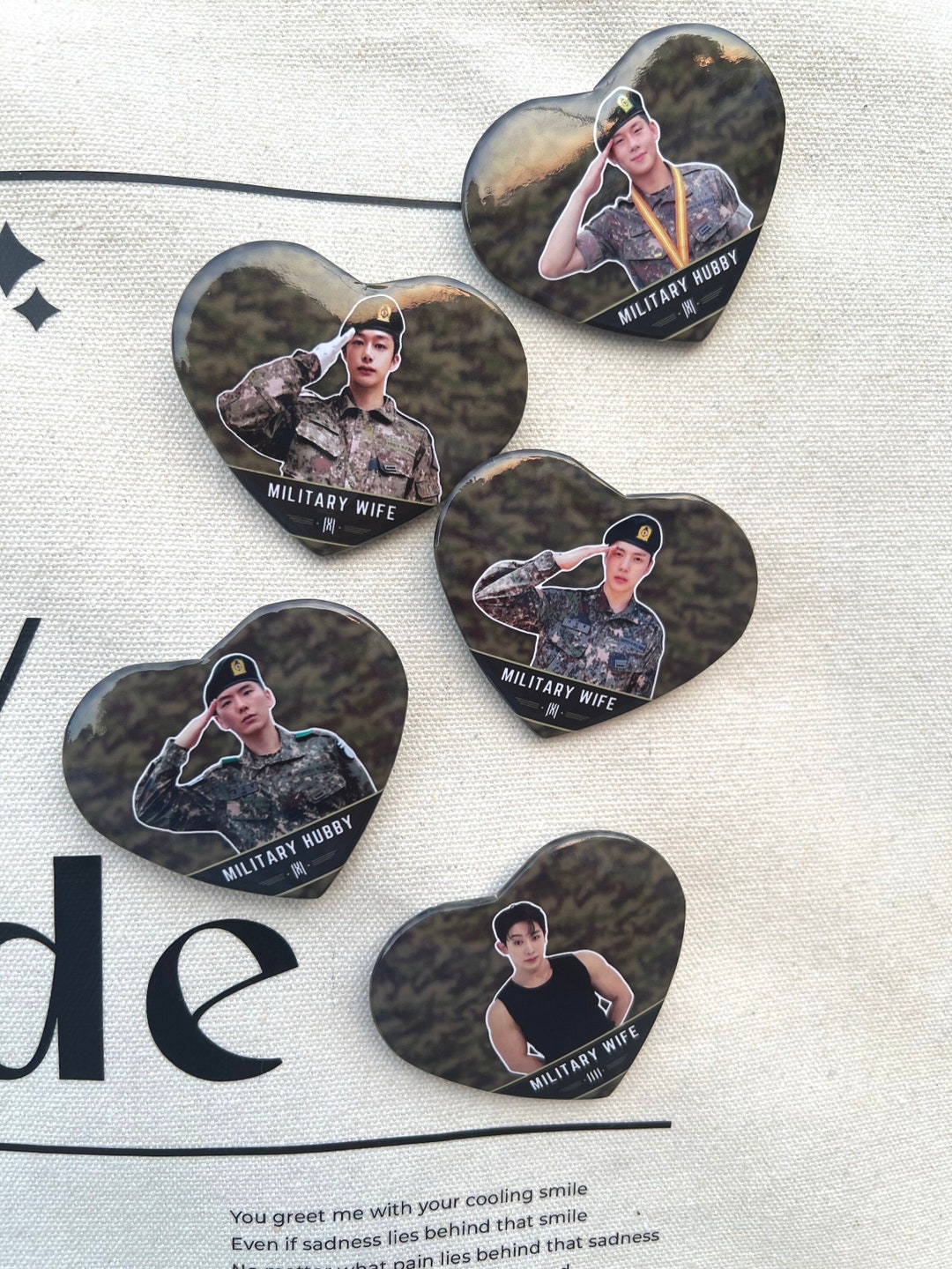 Monsta X & Wonho “military Wife” Heart Pin - Etsy