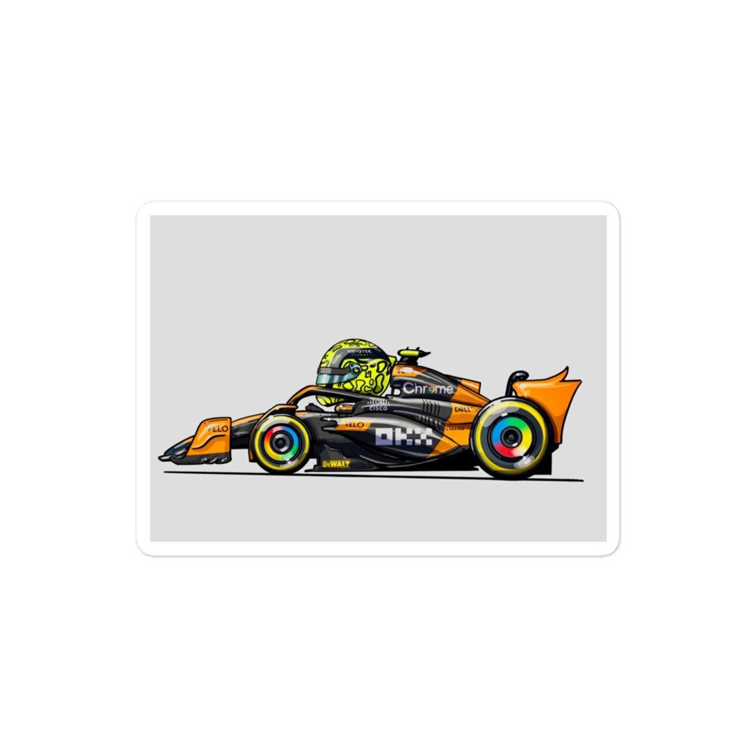 Formula 1 Lando Norris Mclaren Car Cartoon Sticker - Etsy