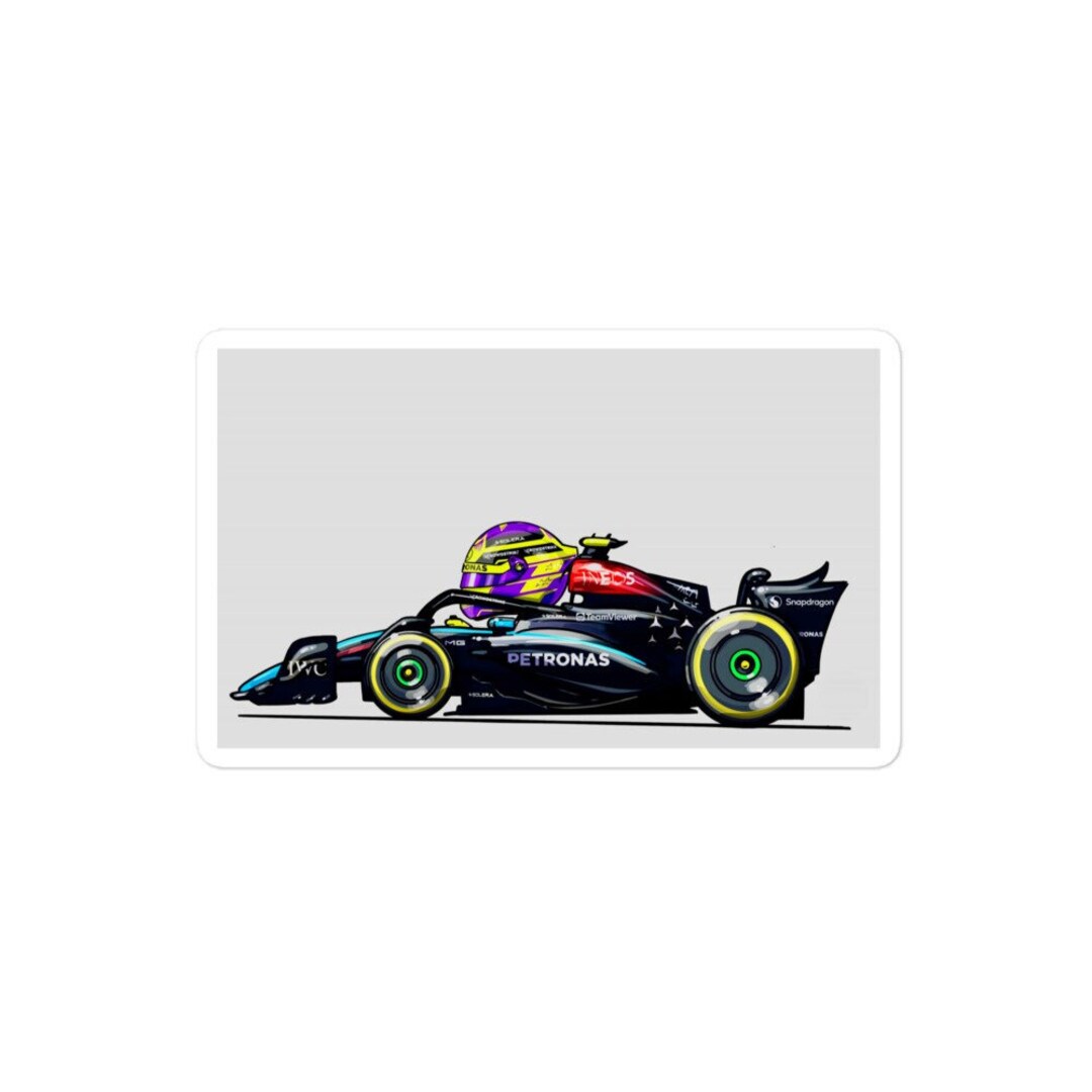 Formula 1 Lewis Hamilton Mercedes Cartoon Sticker - Etsy