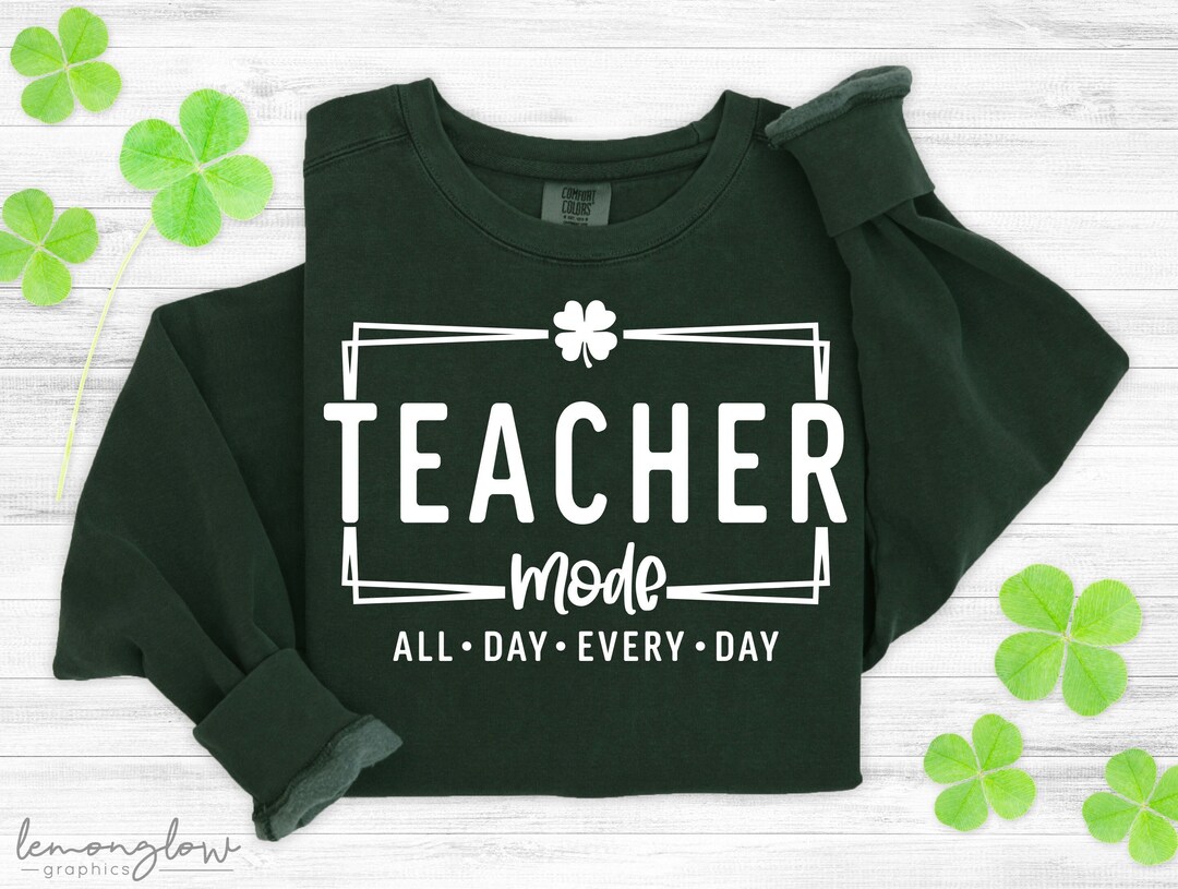 Teacher Mode St Patricks Day SVG, PNG, One Lucky Teacher, Lucky Teacher ...