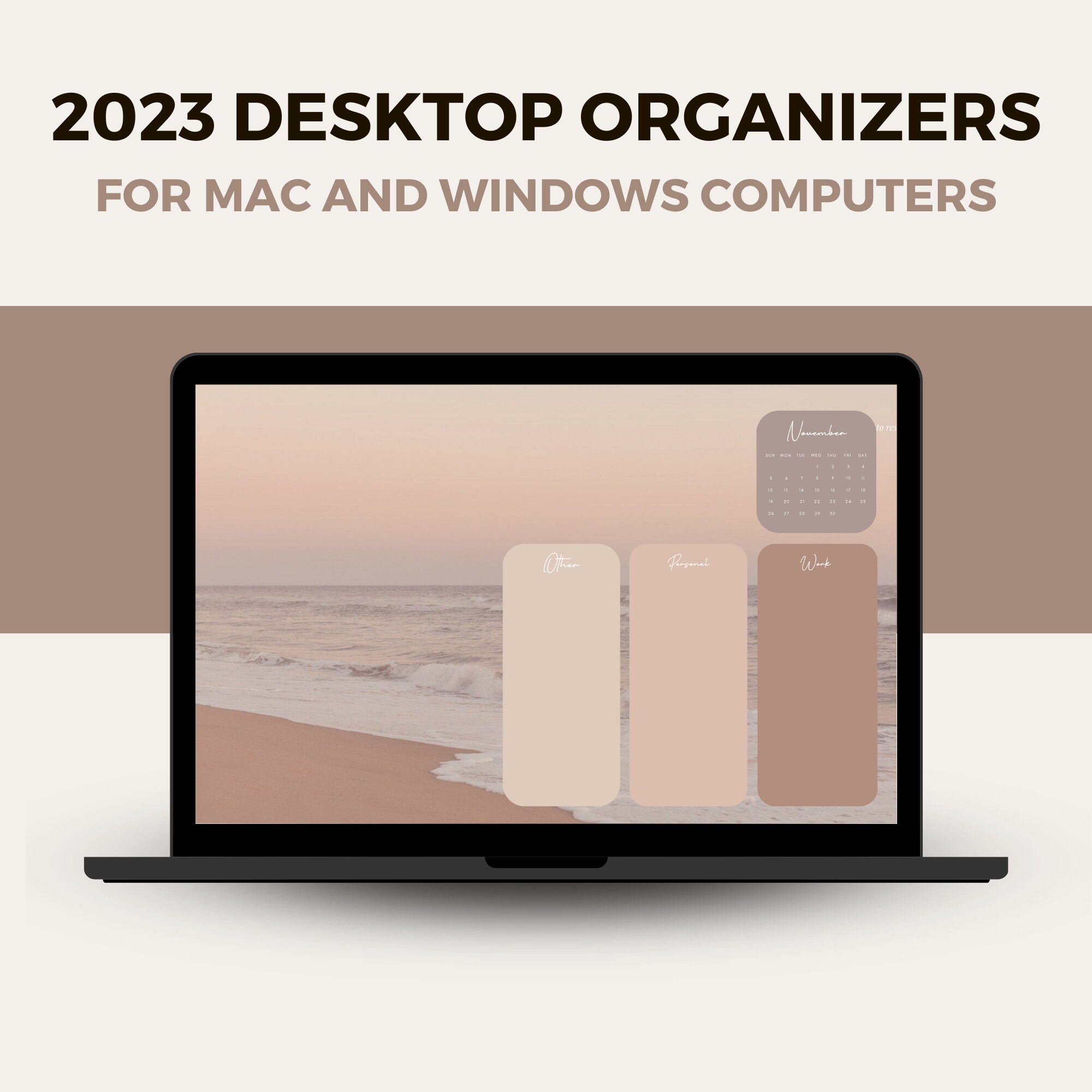 2023 Desktop Wallpaper, 2023 Organizer With Calendar, Mac Windows ...