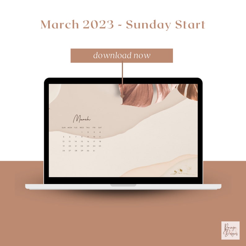 March 2023 Desktop Wallpaper 2023 Calendar Mac and Windows - Etsy