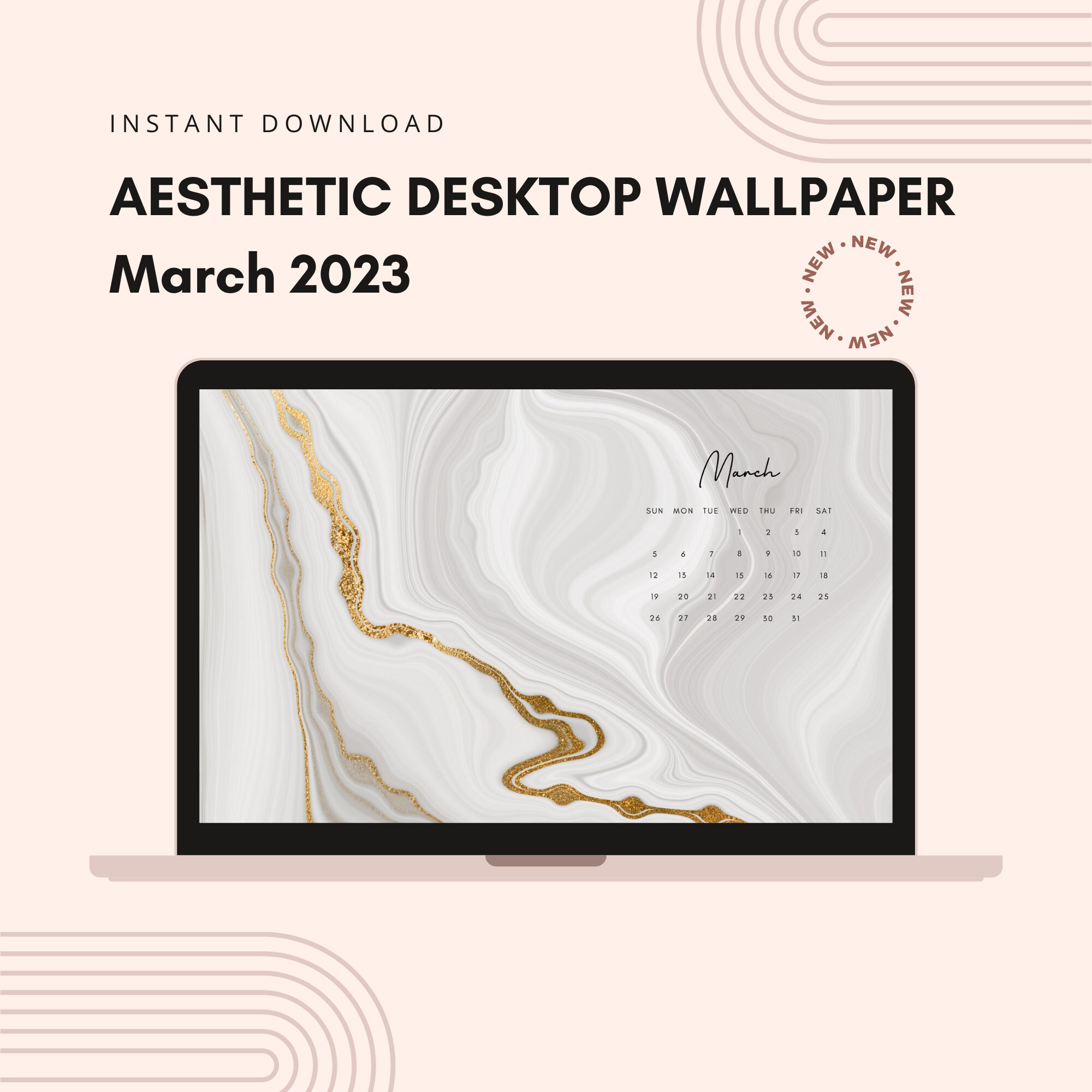 March 2023 Desktop Wallpaper, 2023 Calendar, Mac and Windows Desktop ...