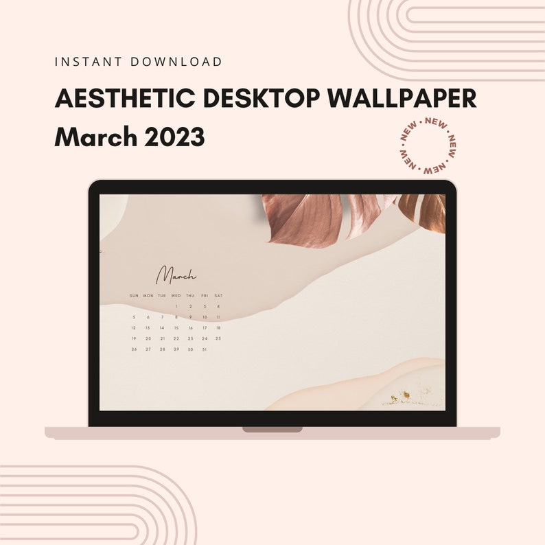 March 2023 Desktop Wallpaper 2023 Calendar Mac and Windows - Etsy