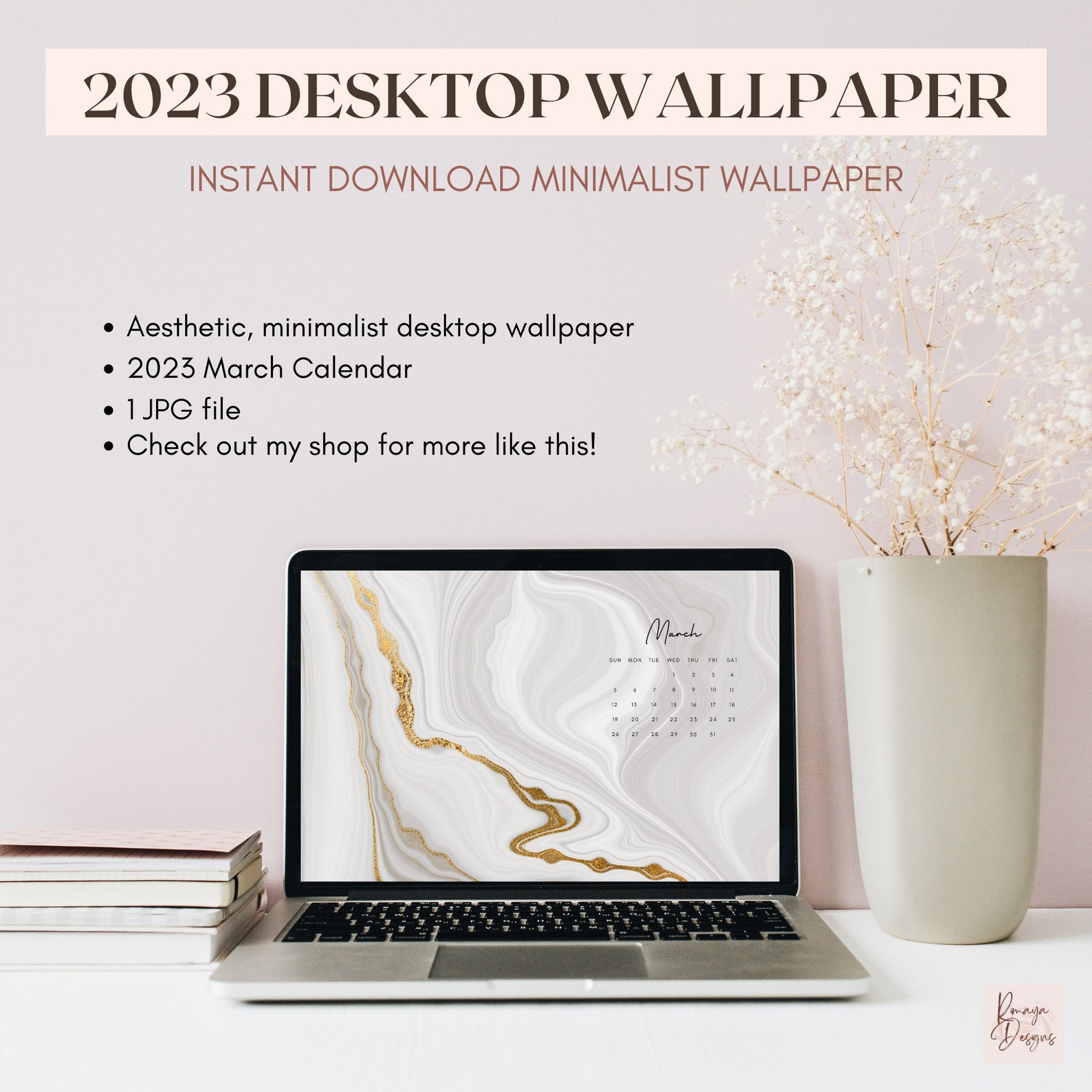 March 2023 Desktop Wallpaper, 2023 Calendar, Mac and Windows Desktop ...