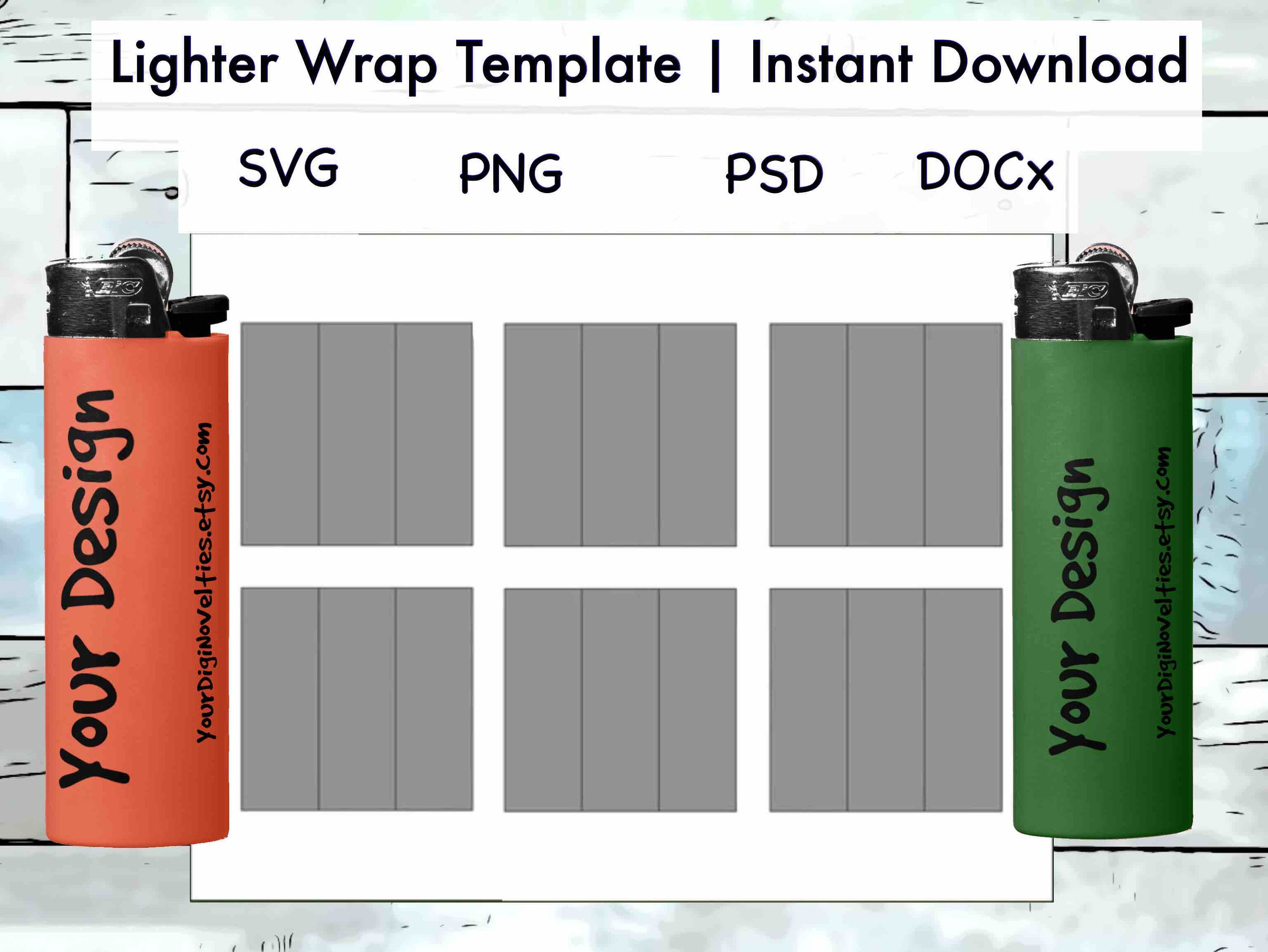 Lighter Label Template Lighter Wrapper Template Sublimation - Etsy