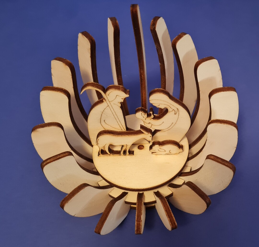 Nativity Scene Laser Cut DXF Candle Holder Tealight Holder File Vector ...