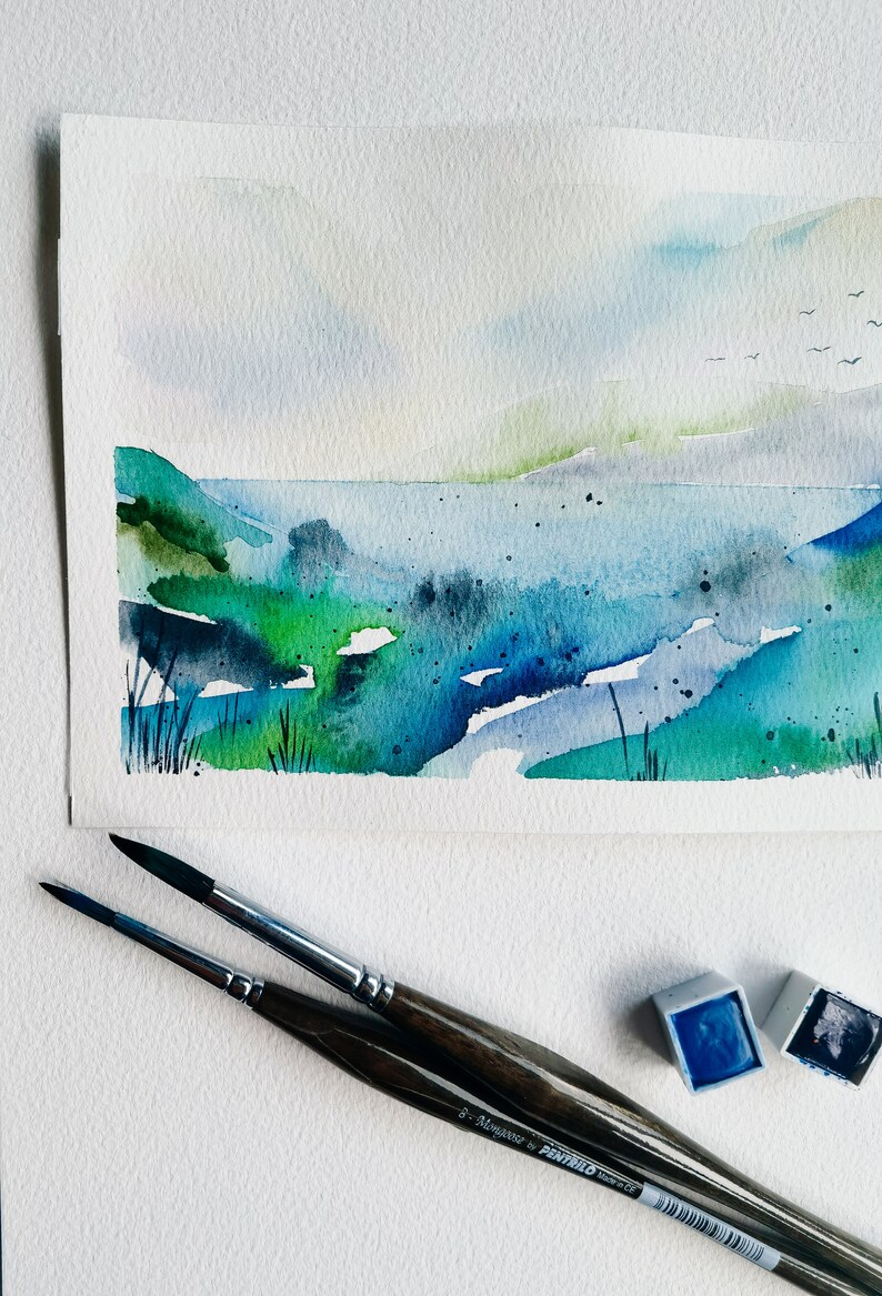 Blue Landscape - Etsy