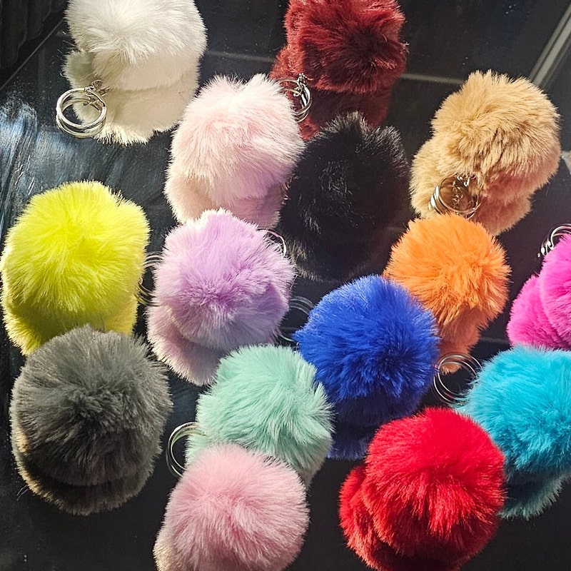 Fuzzy Keychain - Etsy