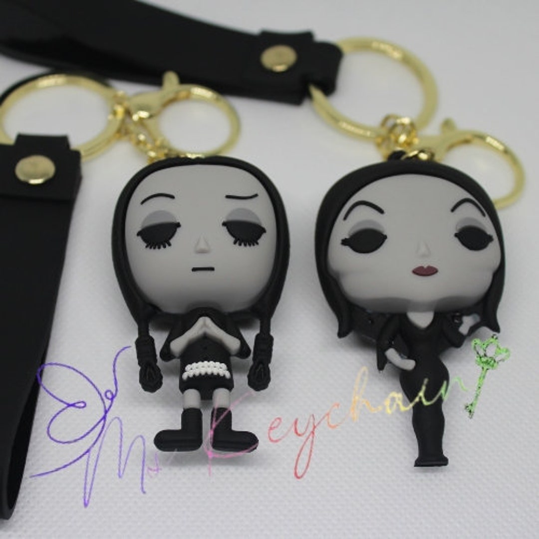 Wednesday Mother and Daughter Family Halloween Wrist Strap Keychain - Etsy