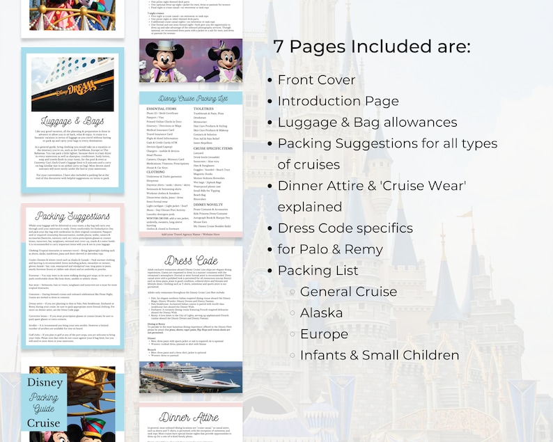 Travel Agent Cruise Client Packing Guide Template, Cruise Handbook ...