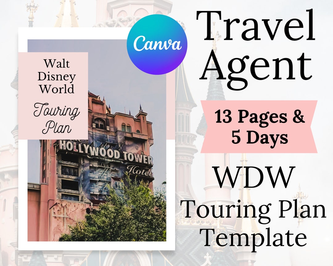 WDW Touring Plan Template: Travel Agent Canva Template (digital ...