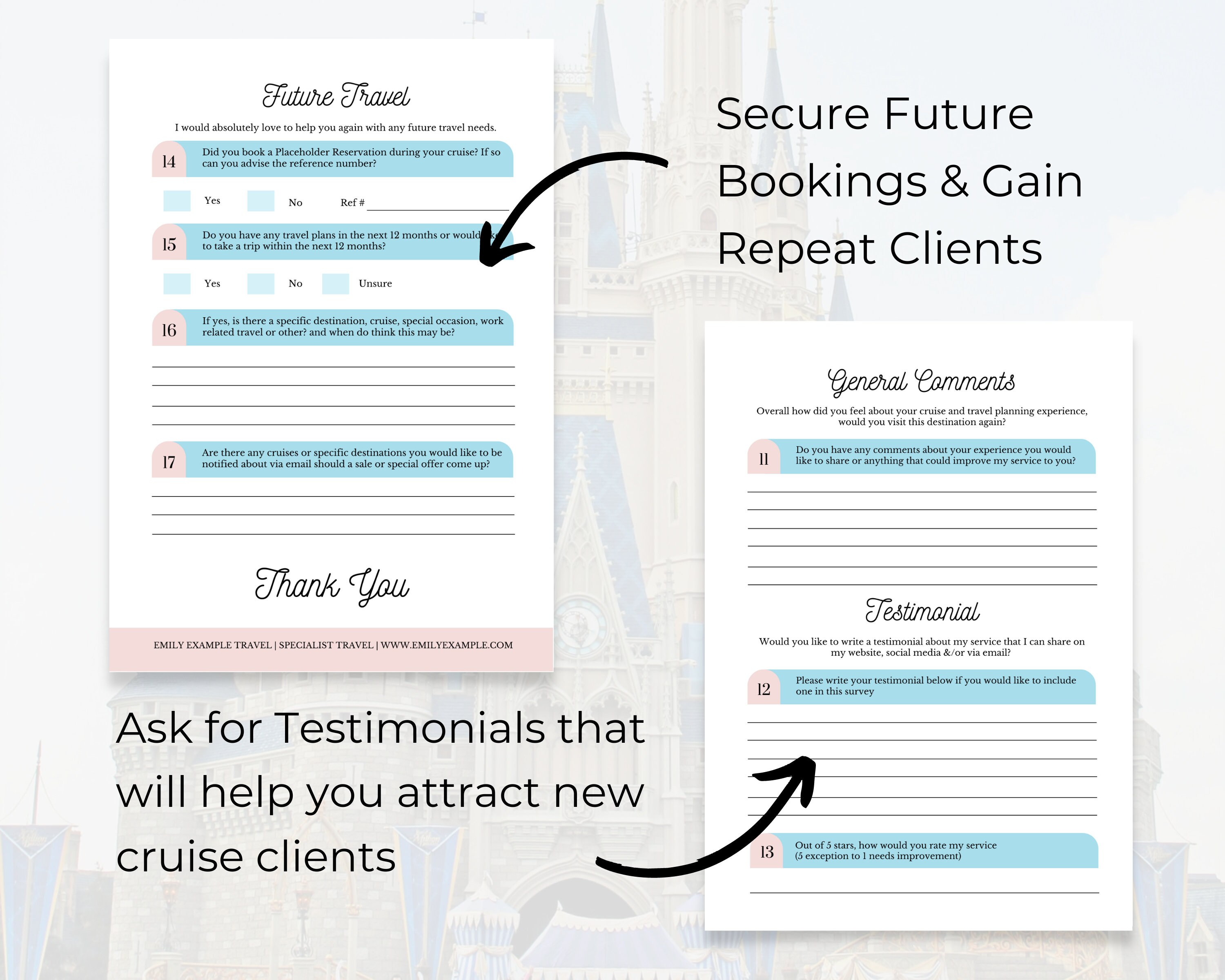 DCL Cruise Feedback Questionnaire: Travel Agent Testimonial Template (8 ...