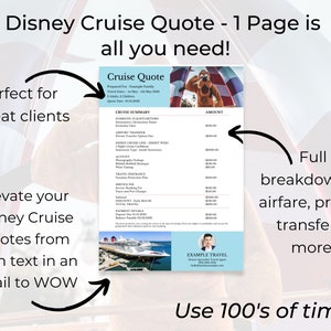 DCL Quote Template, Cruise Quotation Template, Travel Agent Quote ...