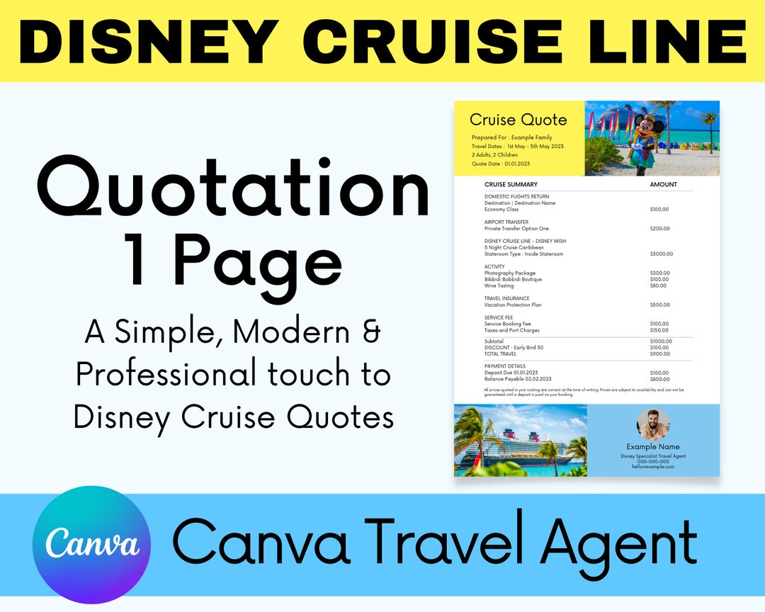 DCL Quote Template, Travelagency, Travelagent - Etsy