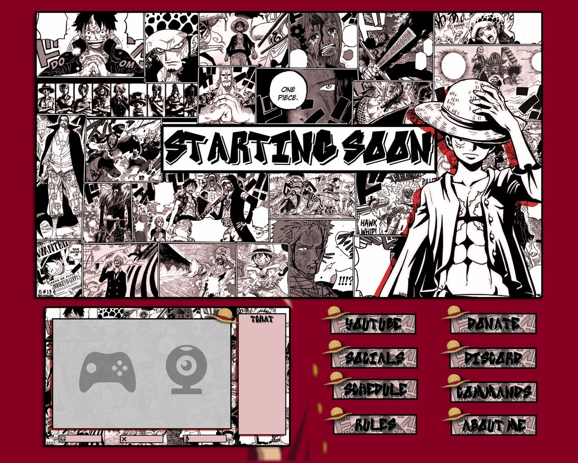 Animated Pack Overlay Stream One Piece for Twitch and - Etsy