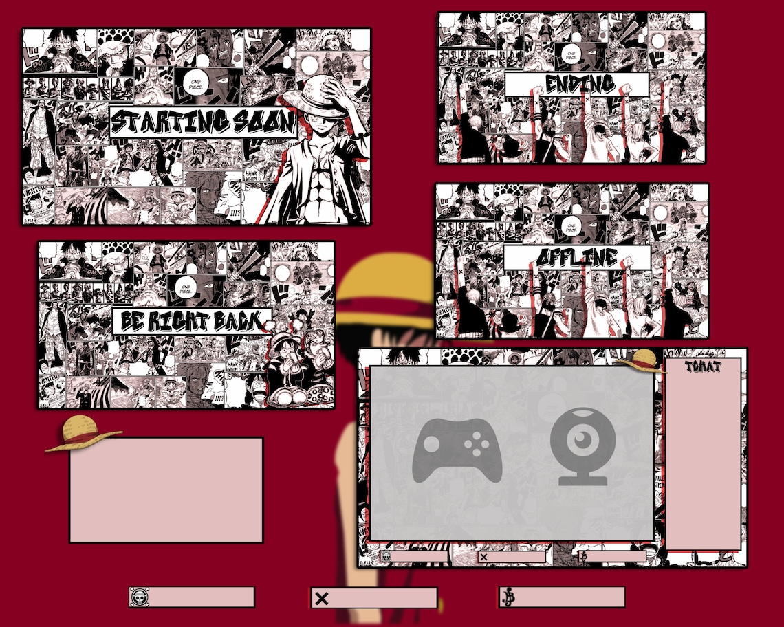 Animated Pack Overlay Stream One Piece for Twitch and - Etsy