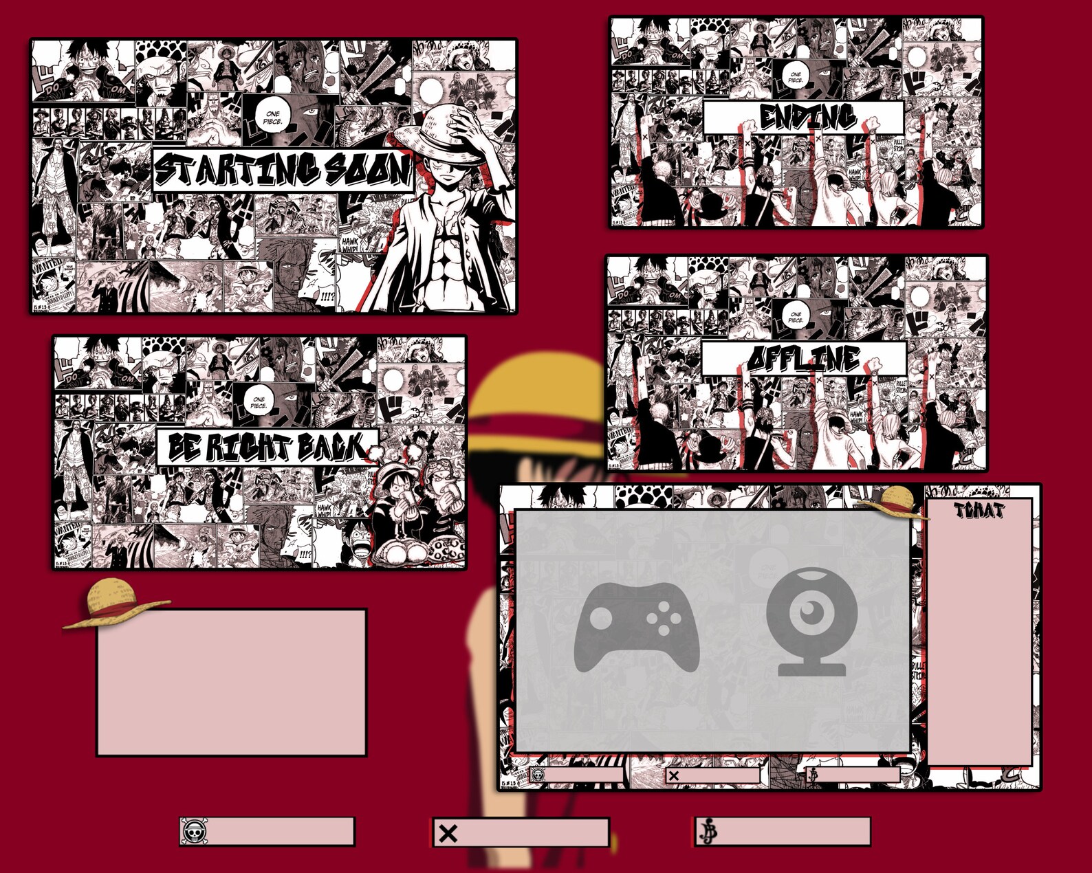 Animated Pack Overlay Stream One Piece for Twitch and - Etsy