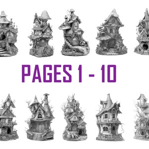 50 Enchanted Fairy Houses Coloring Pages - Adult Coloring Pages ...