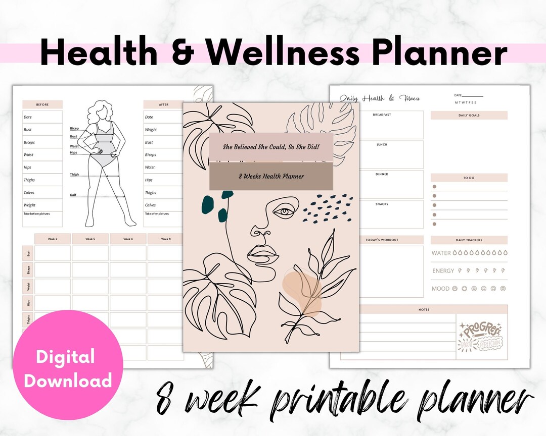 Printable A5 Health Planner: Track, Plan, and Build Healthy Habits ...