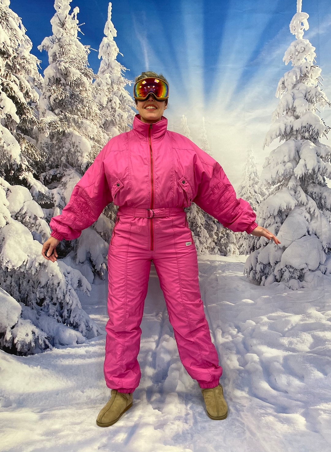 Pink Ski Suit Golden Team - Etsy UK