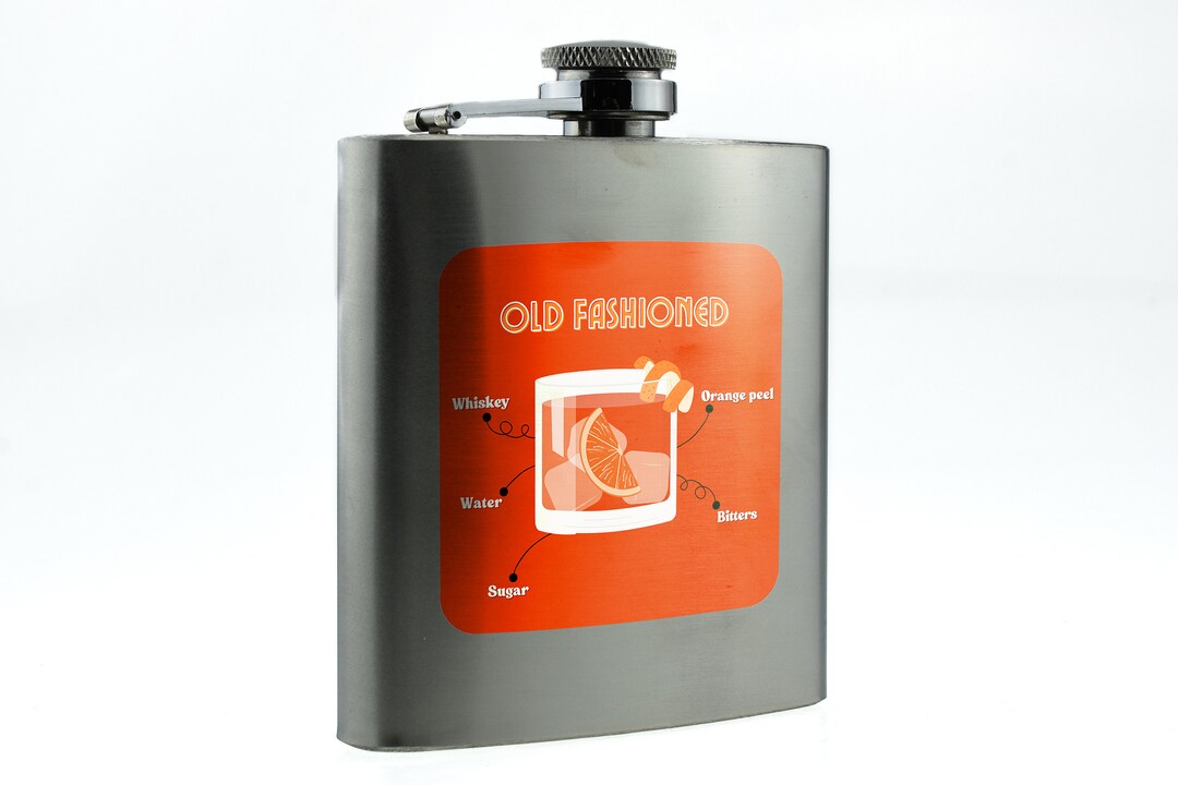 Old Fashioned – Novelty Stainless Steel Hip Flask – Perfect for Family ...