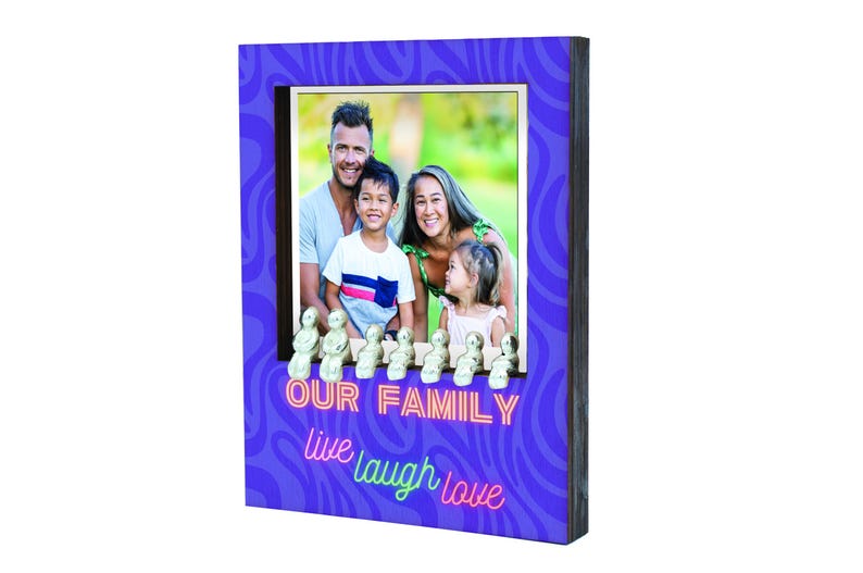 Family Love Laser Cut Plywood Photo Frame With Tin Figurine (inpolo ...