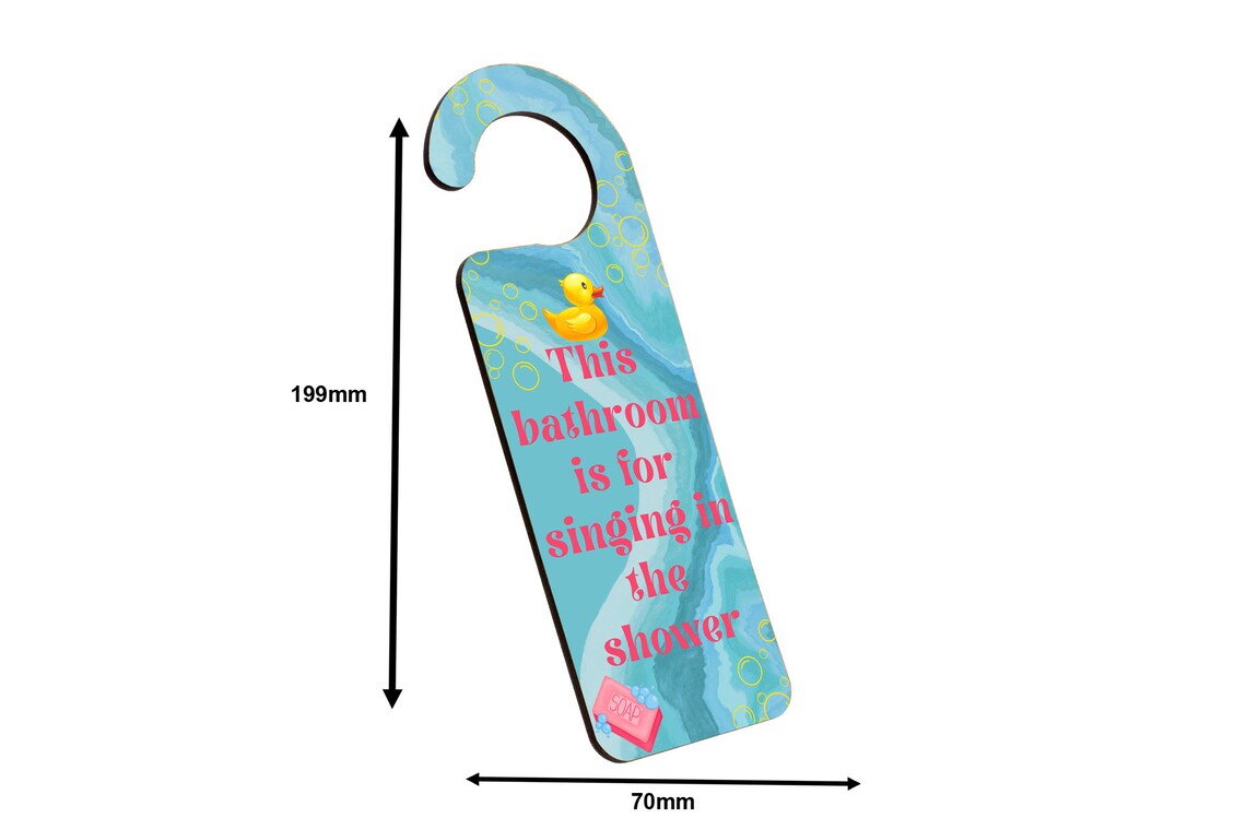 Singing Allowed in This Bathroom – Funny Bathroom Plywood Door Handle ...