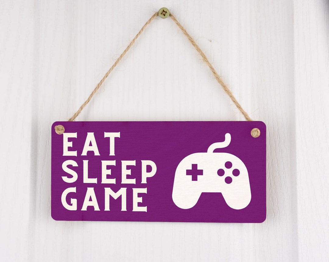 Eat Sleep Game – Plywood Hanging Room Sign – Game Lover’s Idea for Home ...