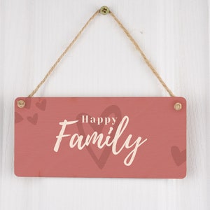 Happy Family – Plywood Hanging Sign – Uniquely Crafted Family Quote ...