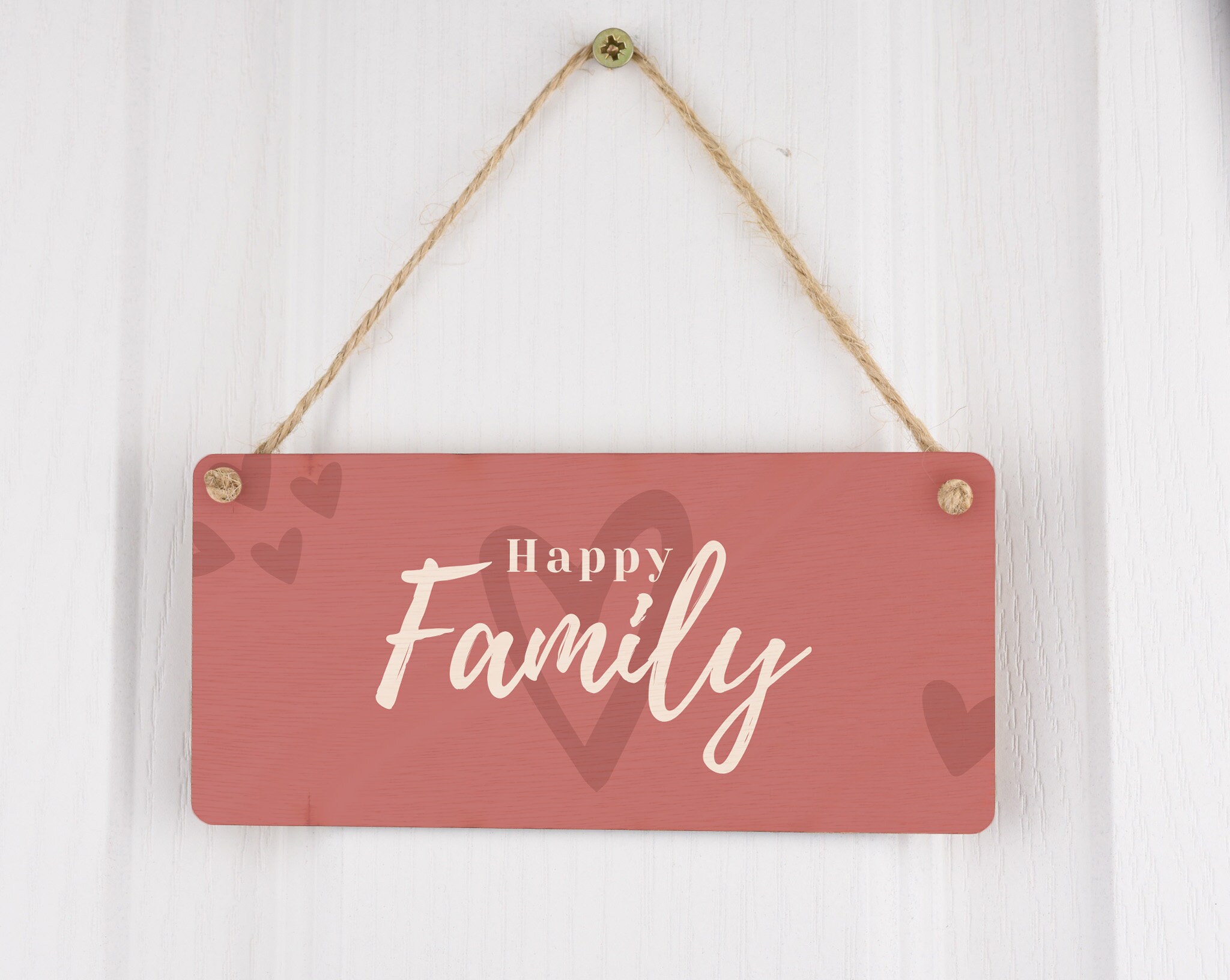 Happy Family – Plywood Hanging Sign – Uniquely Crafted Family Quote ...