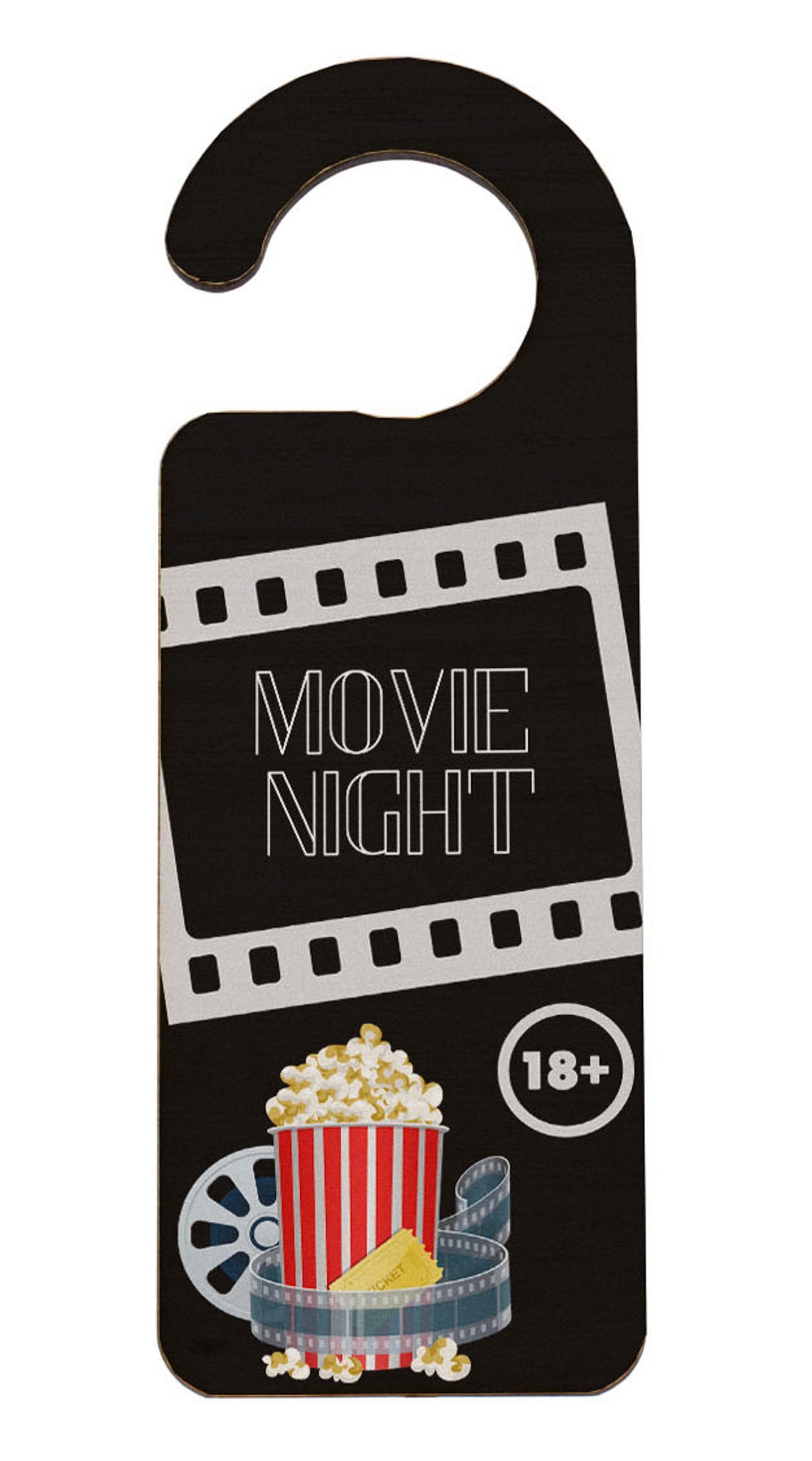 Movie Night – Movie Themed Plywood Door Handle Hanger – Perfect for ...