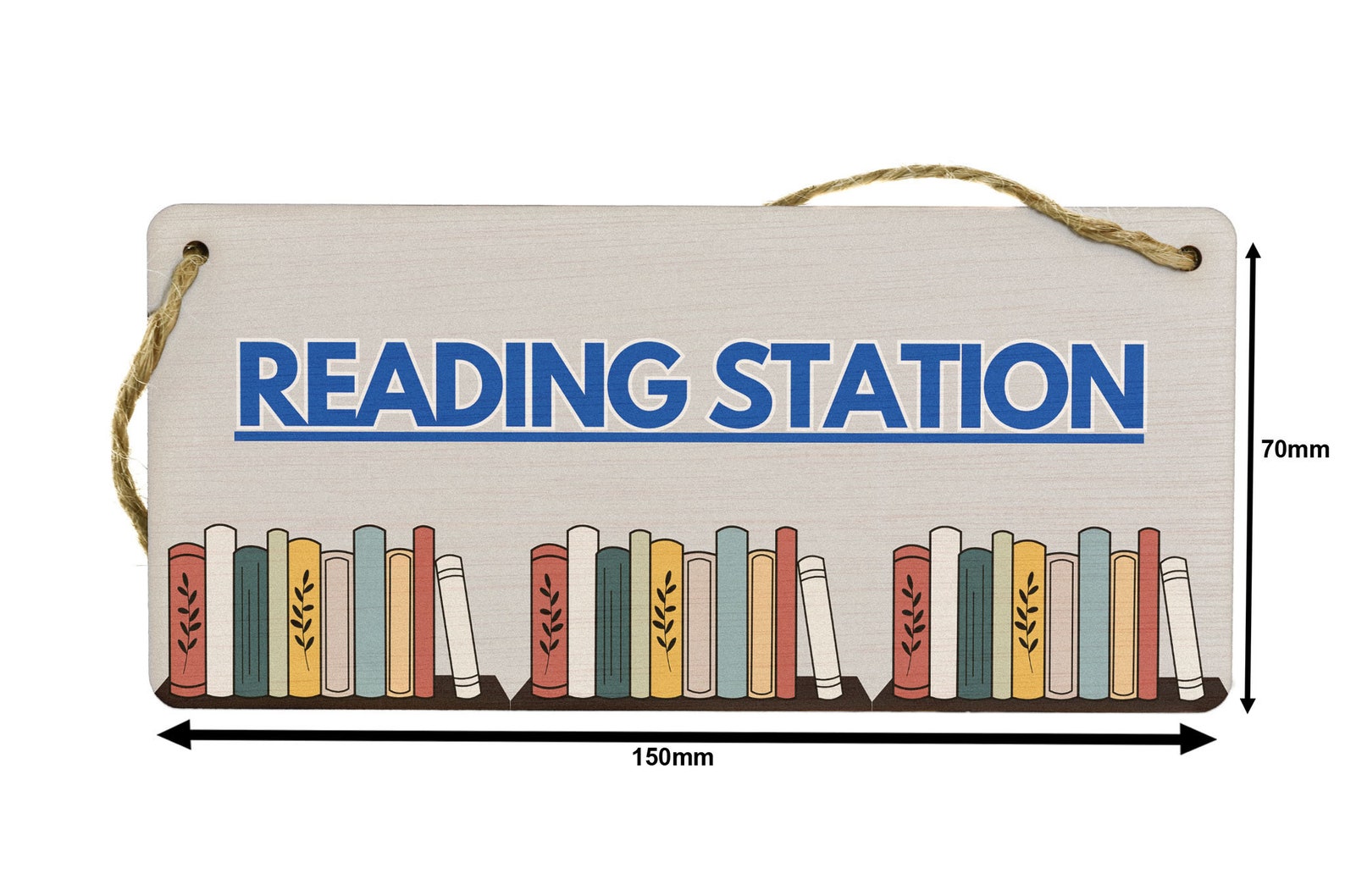 Reading Station - Plywood Hanging Room Sign - Book Lovers Library Decor ...