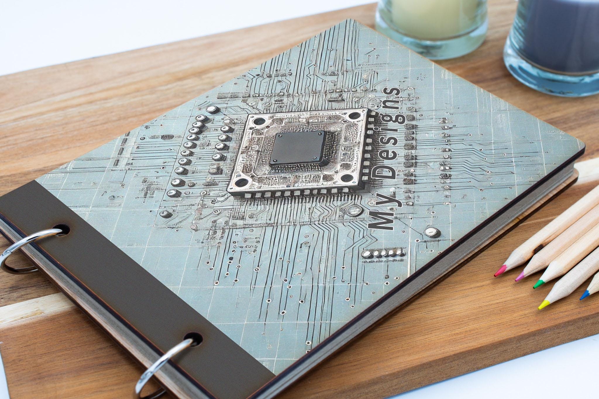 Futuristic Circuitry: Minimalist Tech Inspired Scrapbook (scrap-kf24 ...