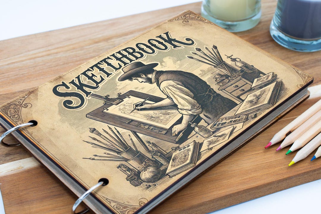 Vintage Charm - Ring-bound Sketchbook With AI Generated Cover Art - Etsy