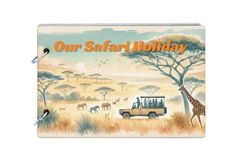 Safari Memories: Wildlife Adventure Photo Album With Ring-bound Wooden ...