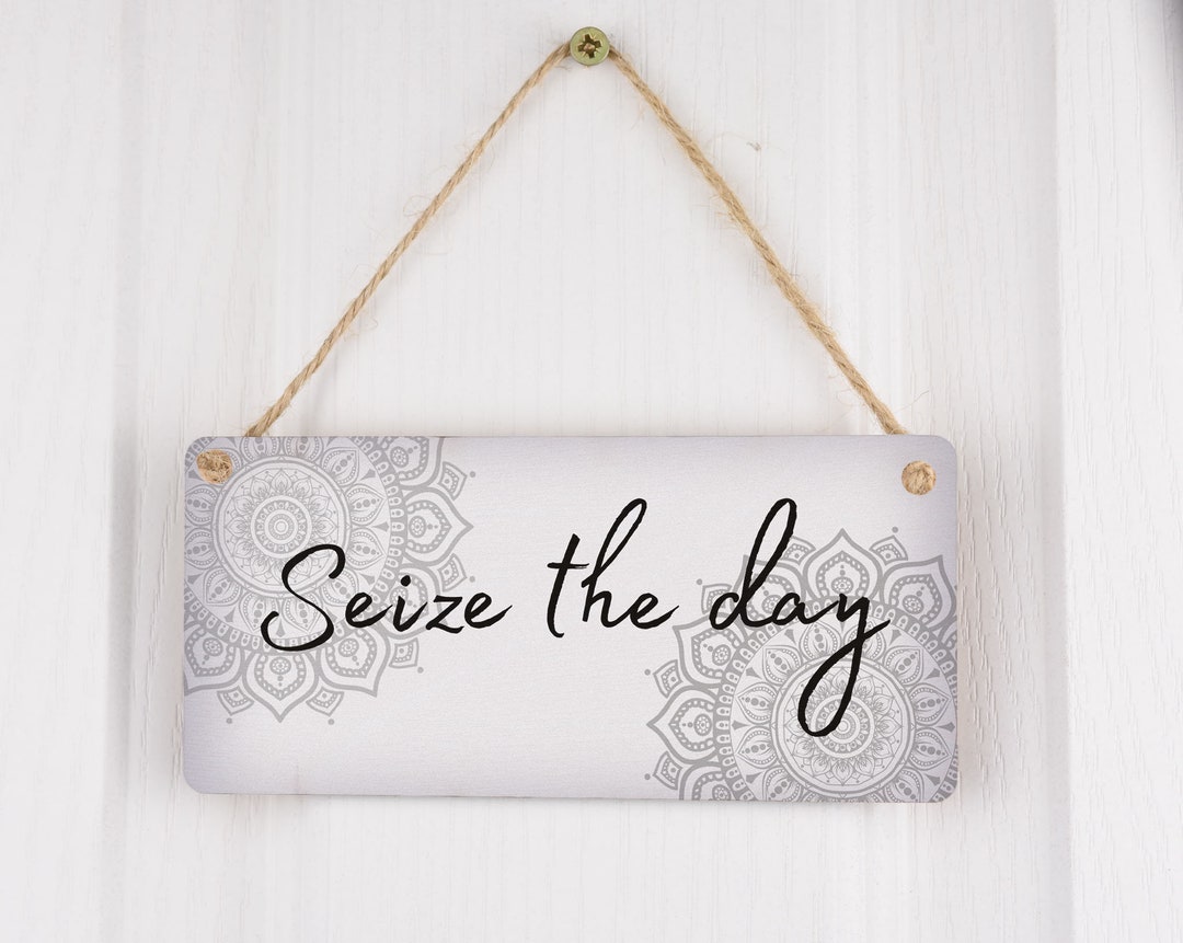 Seize the Day – Motivational Plywood Hanging Room Sign – Inspirational ...